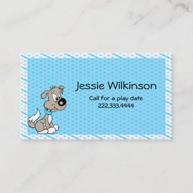 Cartoon Puppy Custom Playdate Card | Zazzle