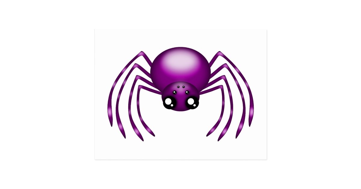 Cartoon Purple Spider Postcard | Zazzle