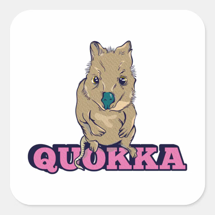Cartoon Quokka Square Sticker | Zazzle