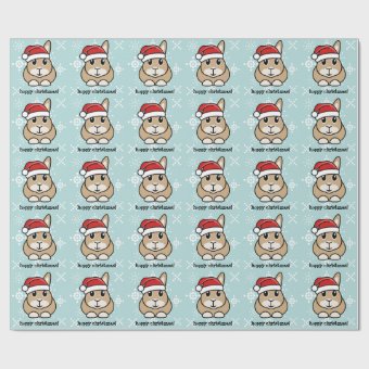 Cartoon Rabbit Christmas Wrapping Paper | Zazzle