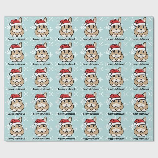 Cartoon Rabbit Christmas Wrapping Paper | Zazzle