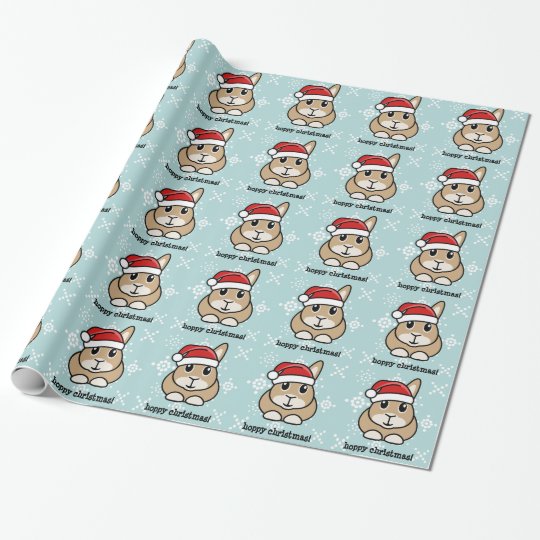 Cartoon Rabbit Christmas Wrapping Paper | Zazzle.com