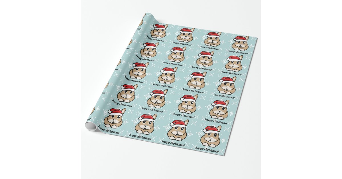 Cartoon Rabbit Christmas Wrapping Paper | Zazzle