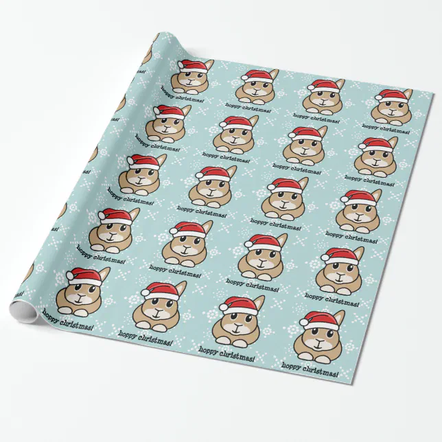 Cartoon Rabbit Christmas Wrapping Paper | Zazzle