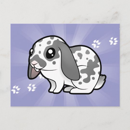Cartoon Rabbit (floppy ear smooth hair) Postcard | Zazzle.com