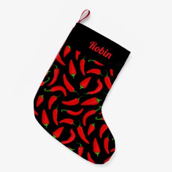 Cartoon Red Chilli Pepper Personalised Small Christmas Stocking | Zazzle