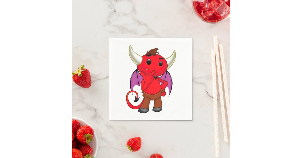 Cartoon Red Devil Paper Napkins | Zazzle