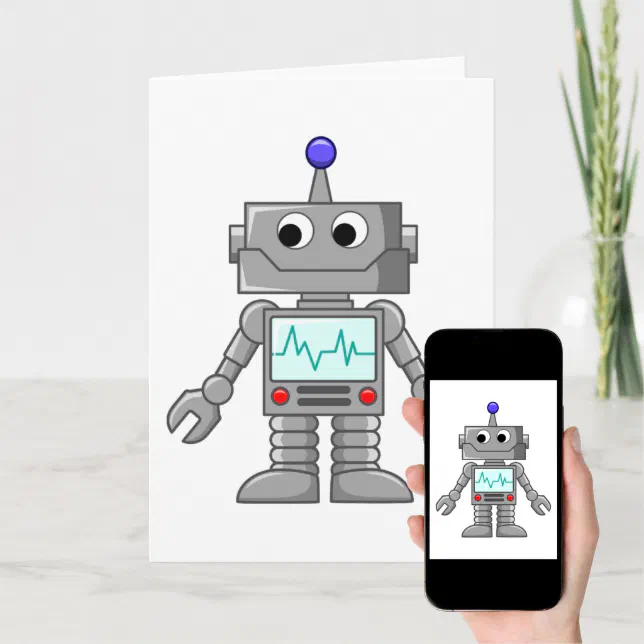 cartoon robot card | Zazzle