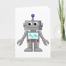 cartoon robot card | Zazzle