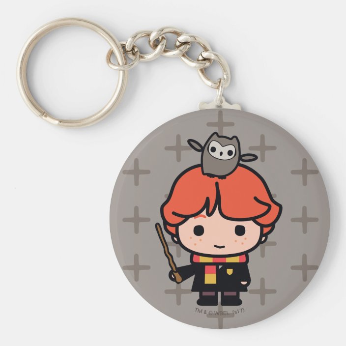 Cartoon Ron Weasley and Pigwidgeon Keychain | Zazzle.com