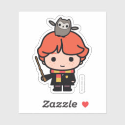 Cartoon Ron Weasley and Pigwidgeon Sticker | Zazzle