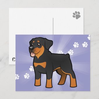 Cartoon Rottweiler Postcard | Zazzle