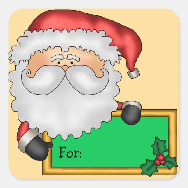 Cartoon Santa Claus Christmas Gift Tag | Zazzle
