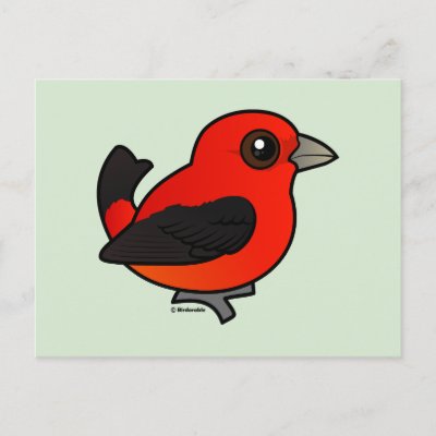 Meet the Striking Scarlet Tanager by Birdorable | Meet the Birds