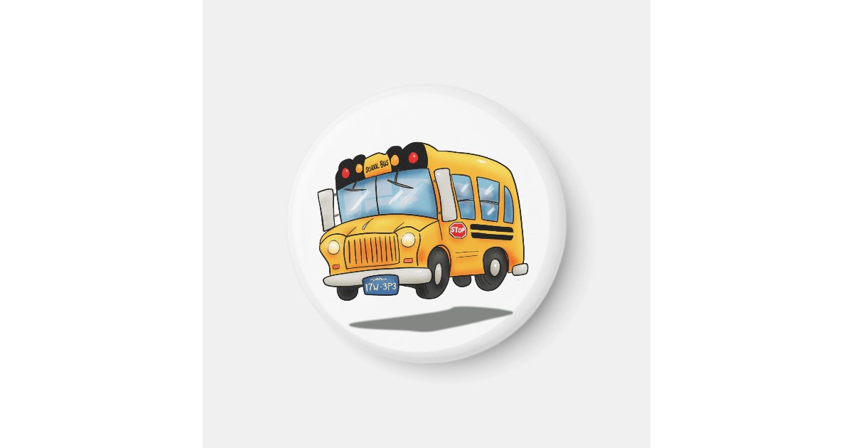 Cartoon School Bus Magnet | Zazzle