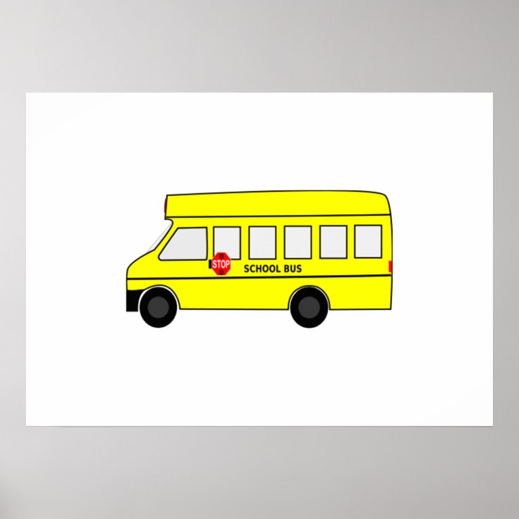 Cartoon School Bus Poster | Zazzle