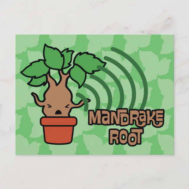 Cartoon Screaming Mandrake Character Art Postcard | Zazzle