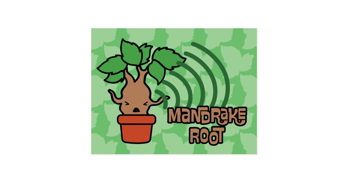 Cartoon Screaming Mandrake Character Art Postcard | Zazzle.com