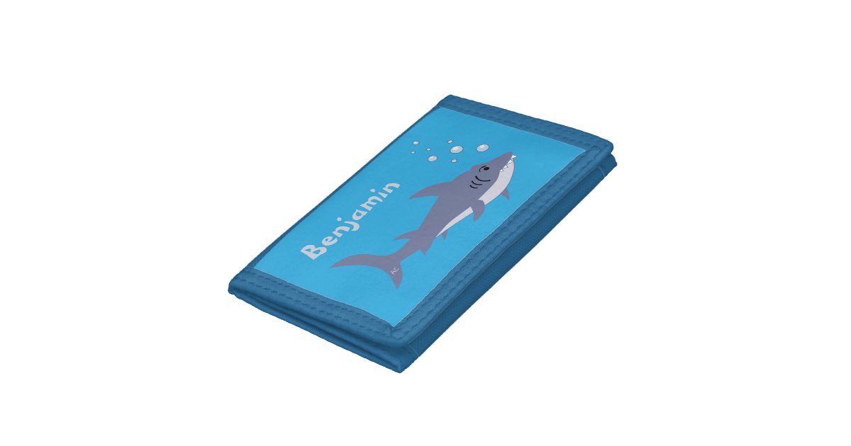 Cartoon Shark Kid Blue Wallet | Zazzle.com