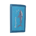 Cartoon Shark Kid Blue Wallet | Zazzle
