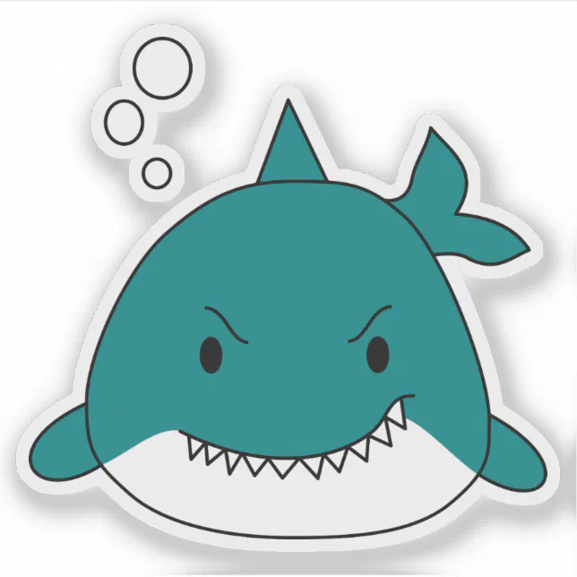 Cartoon Shark Sticker | Zazzle