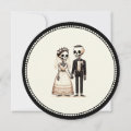Cartoon Skeleton Bride + Groom Whimsical Wedding Invitation | Zazzle