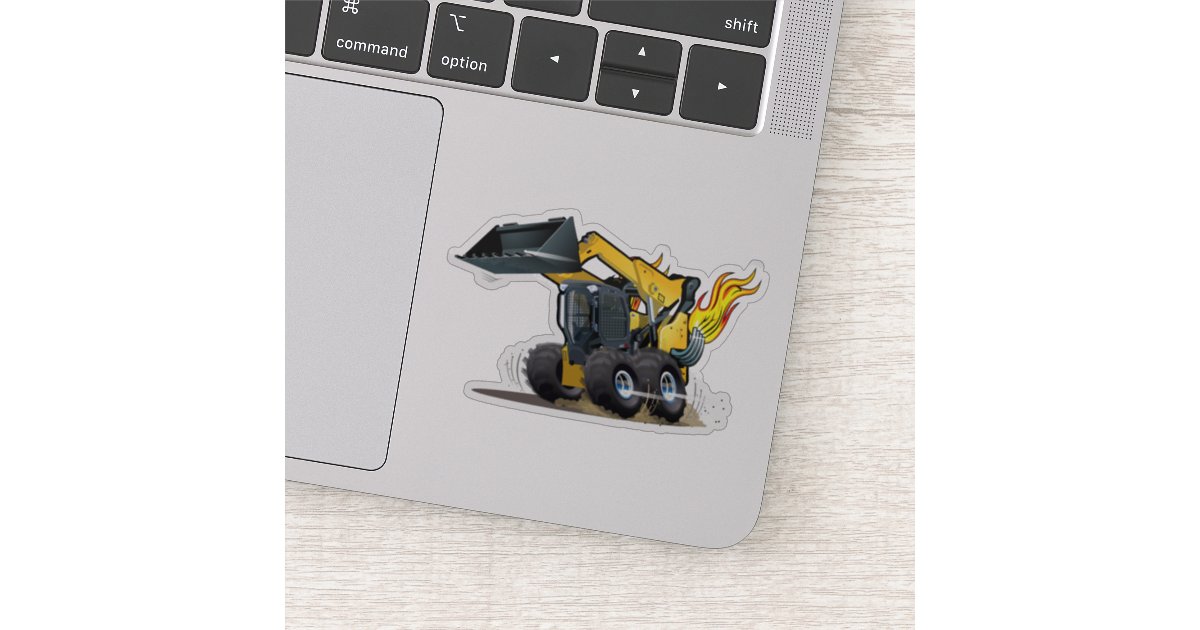 Cartoon skid steer sticker | Zazzle