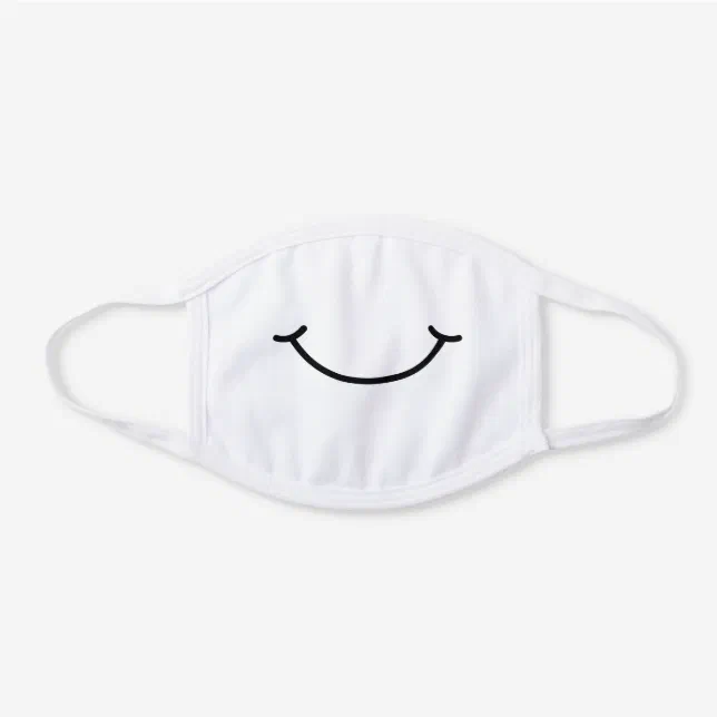 Cartoon Smile White Cotton Face Mask | Zazzle