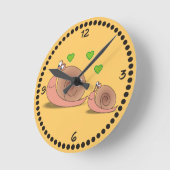 Cartoon Snails Cute Wall Clocks with Numbers | Zazzle