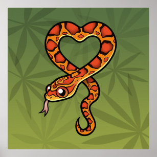 Cartoon Corn Snake Posters & Photo Prints | Zazzle