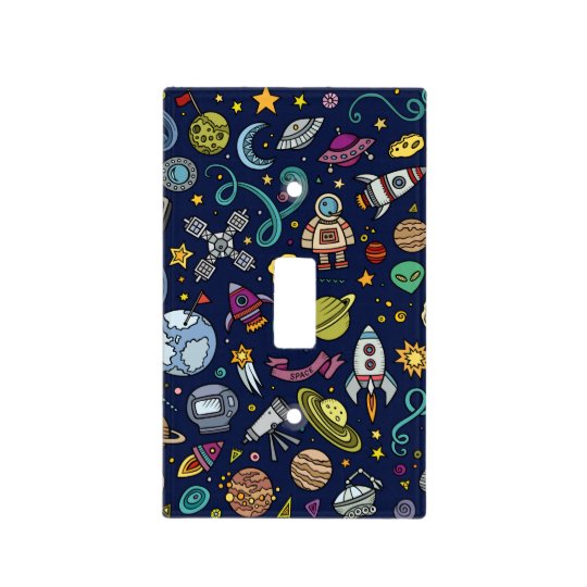 Cartoon Space Explorer Birthday Kids Theme Light Switch Cover | Zazzle.com
