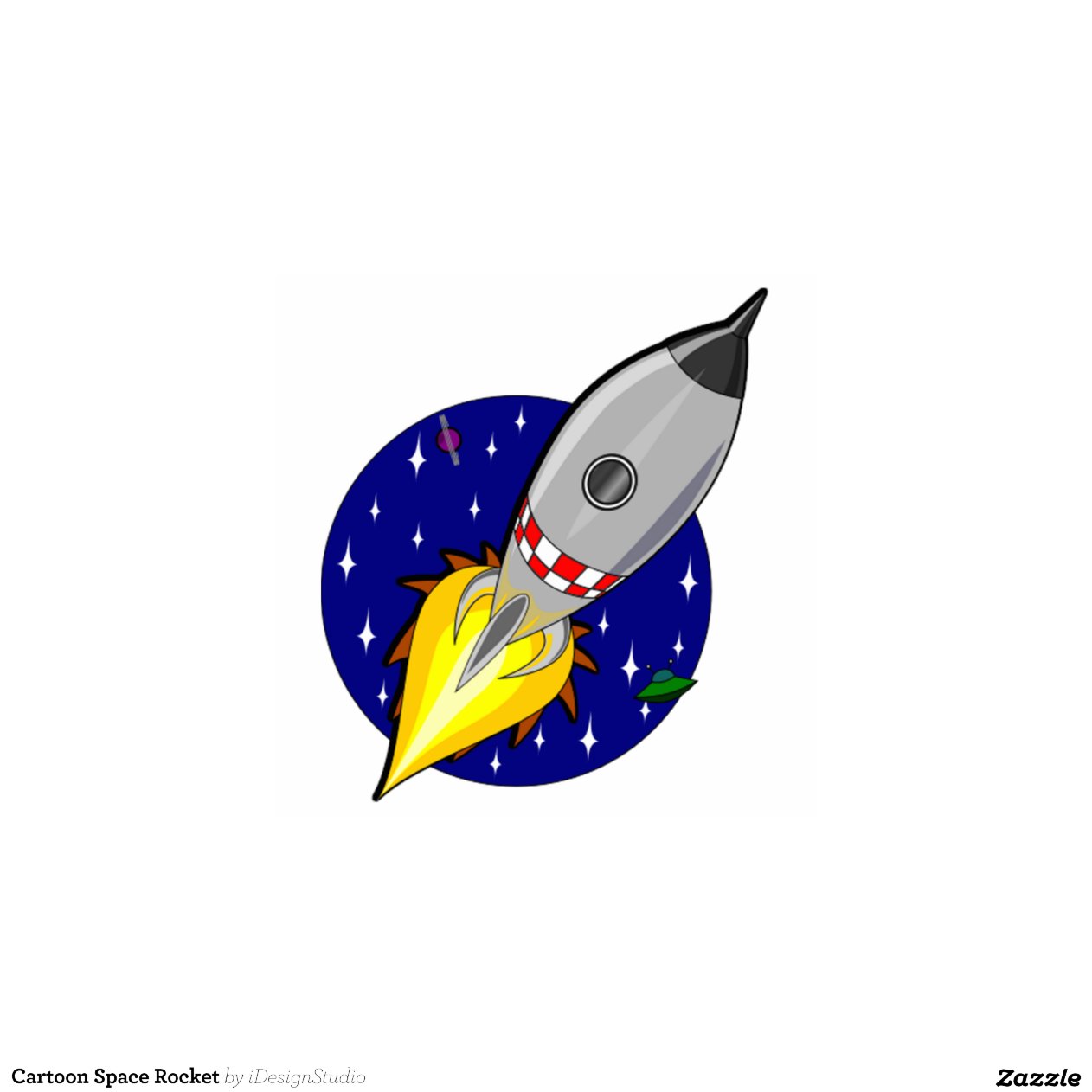 Cartoon Space Rocket Cut Out | Zazzle
