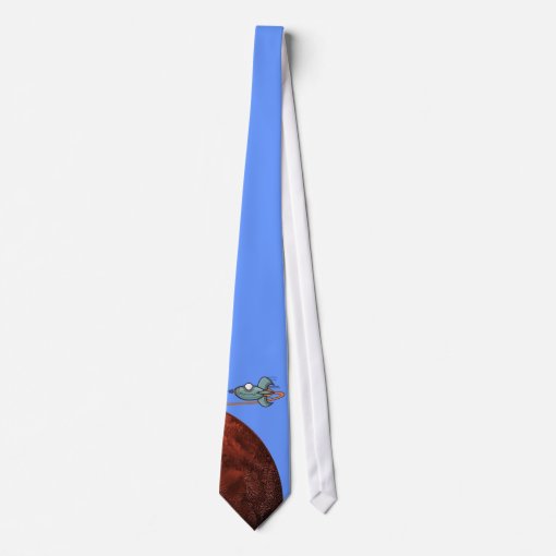 Cartoon Space Ship Alien Planet Neck Tie | Zazzle