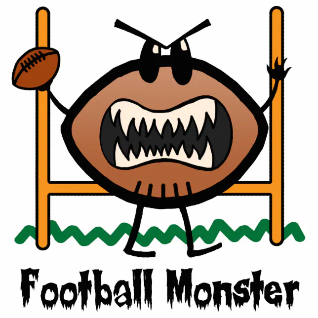 Cartoon Sports Clip Art Angry Mad Football Monster Statuette | Zazzle