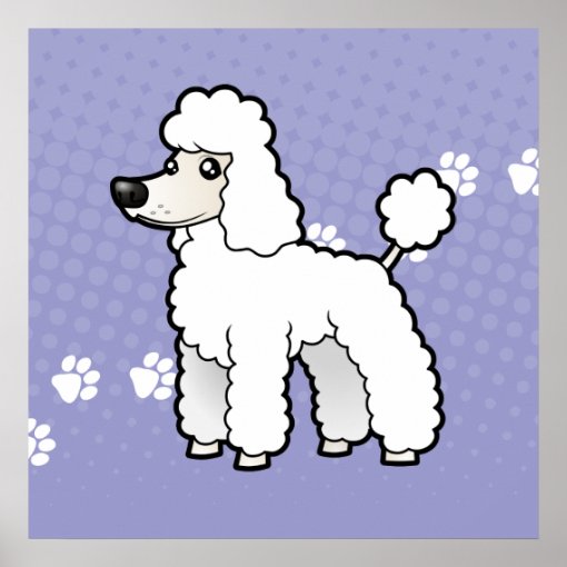 Cartoon Standard/Miniature/Toy Poodle (puppy cut) Poster | Zazzle