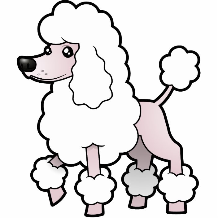 Cartoon Standard/Miniature/Toy Poodle (show cut) Cutout | Zazzle.com