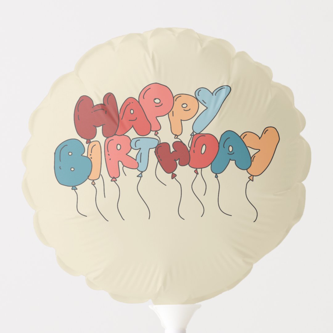 Cartoon Style Happy Birthday Balloon Letters | Zazzle