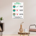 Cartoon style How to wear a mask poster | Zazzle