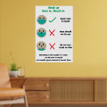 Cartoon style How to wear a mask poster | Zazzle
