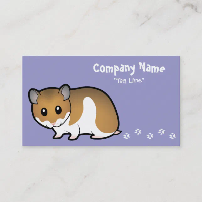 Cartoon Syrian Hamster Business Card | Zazzle
