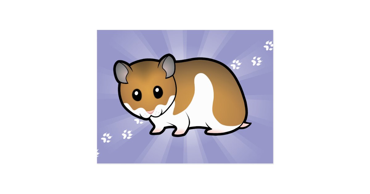 Cartoon Syrian Hamster Postcard | Zazzle.com