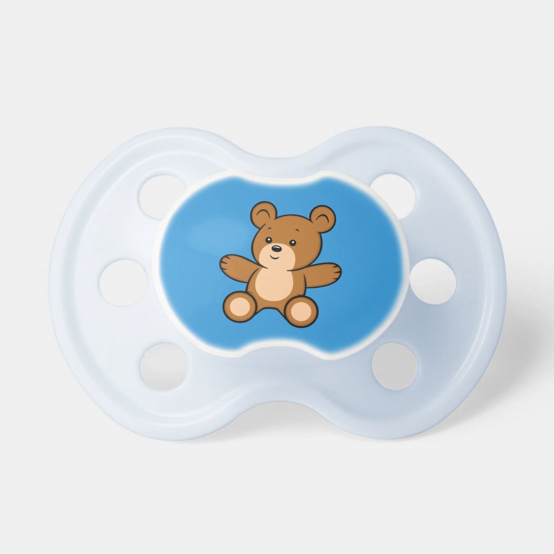 Cartoon Teddy Bear Pacifier | Zazzle