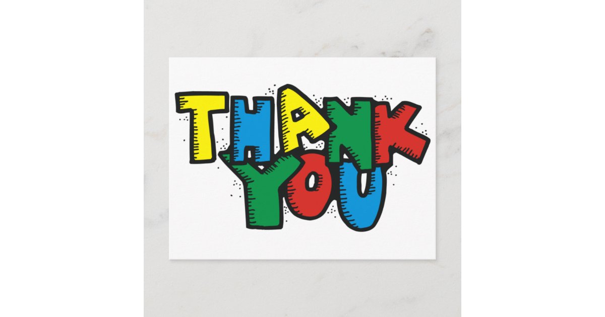 cartoon thankyou postcard | Zazzle