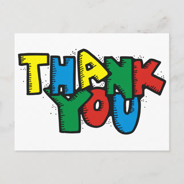 cartoon thankyou postcard | Zazzle