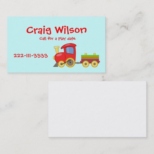 Cartoon Train Calling Card | Zazzle