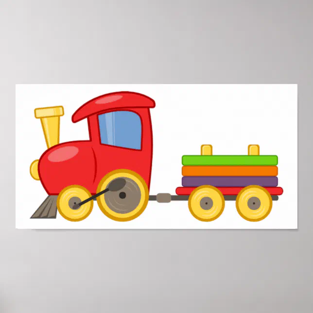 Cartoon Train Poster Print | Zazzle