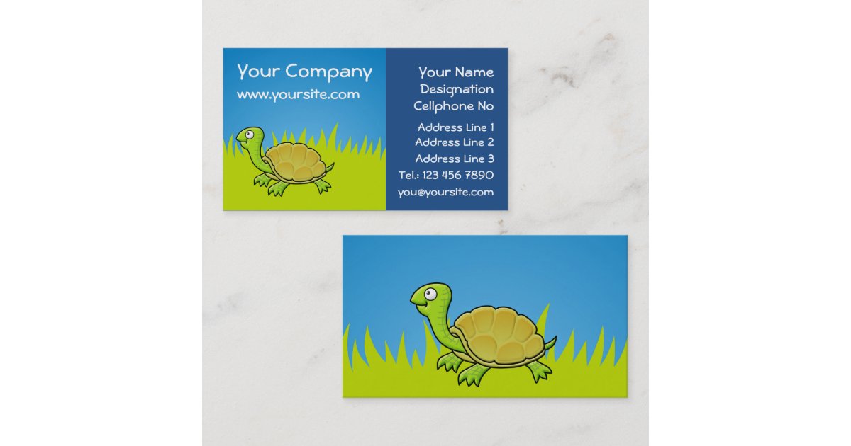 Cartoon Turtle Business Card | Zazzle