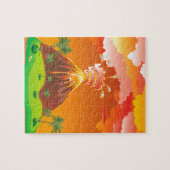 Cartoon Volcano Eruption 2 Jigsaw Puzzle | Zazzle