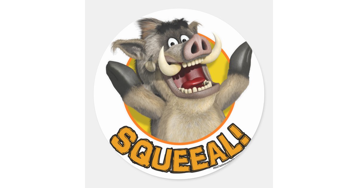 Cartoon Warthog Sticker | Zazzle