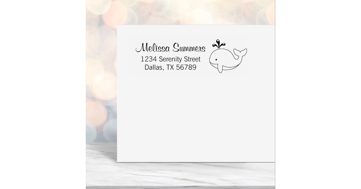 Cartoon Whale Address Self-inking Stamp | Zazzle